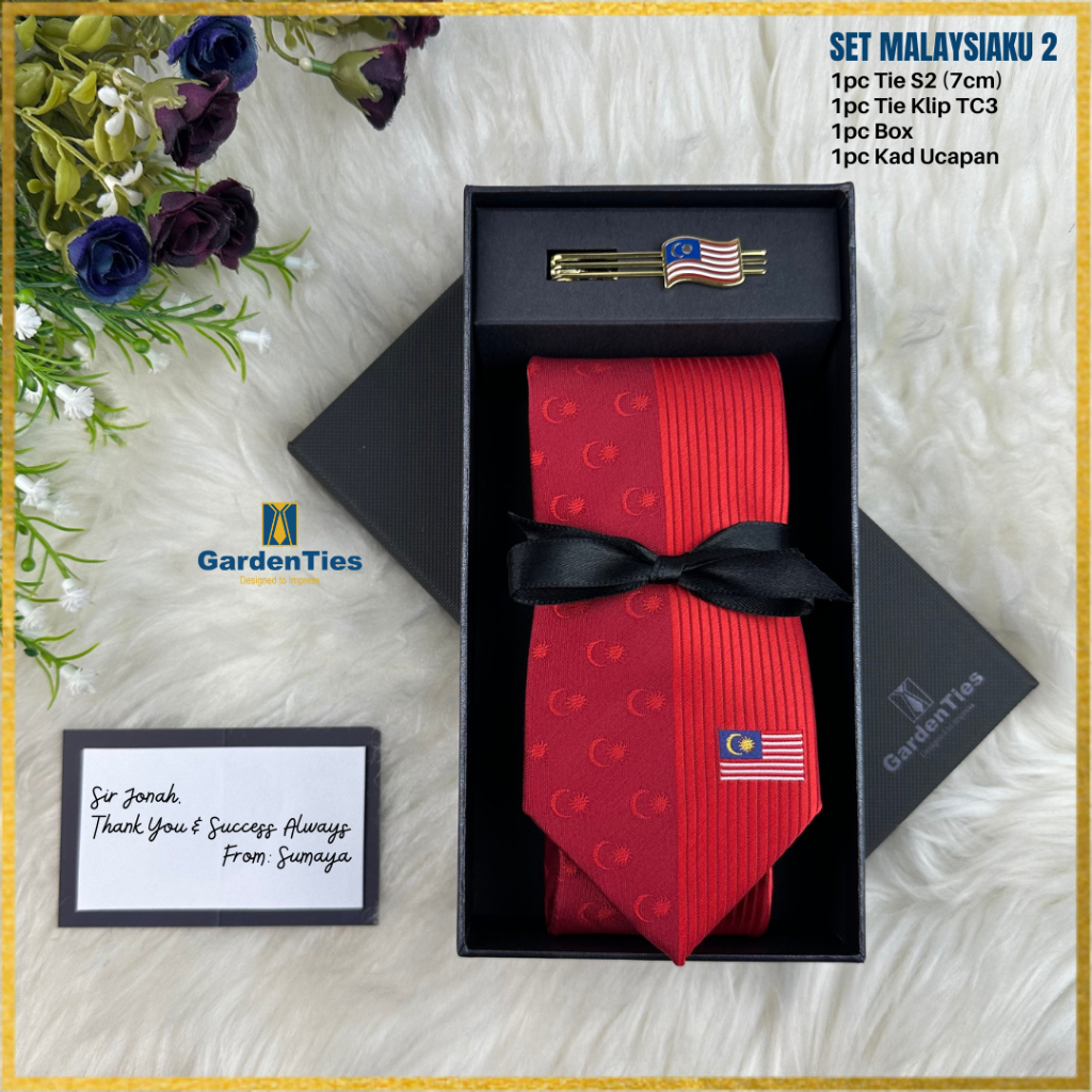 MERDEKA TIE GIFT SET, Tie Merdeka, Tie Bendera Malaysia, Tie Jalur ...