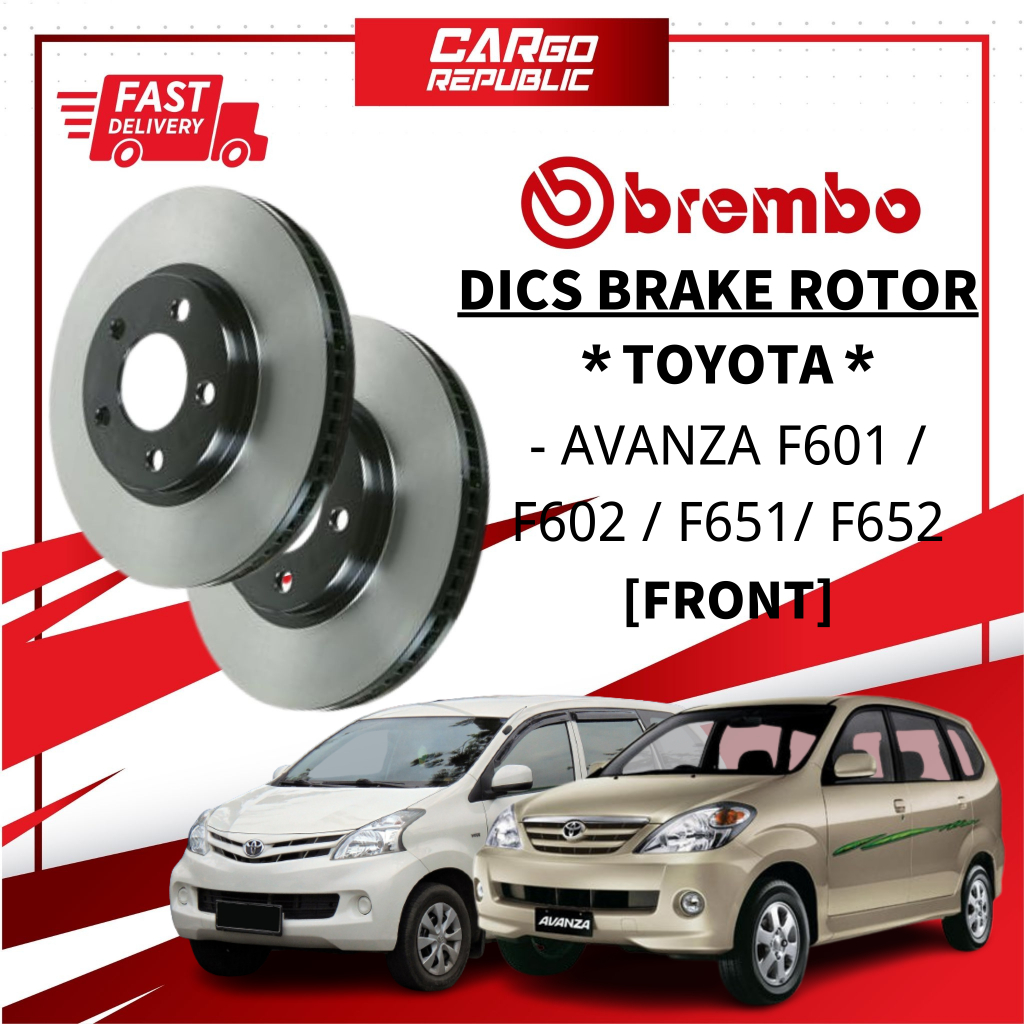 Brembo Rotor Toyota Avanza F601/ F602 / F651 / F652 Front (Depan) Disc ...
