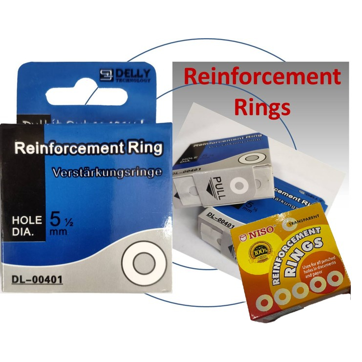 Niso Delly Transparent Reinforcement Ring Sticker For Paper Puncher ...