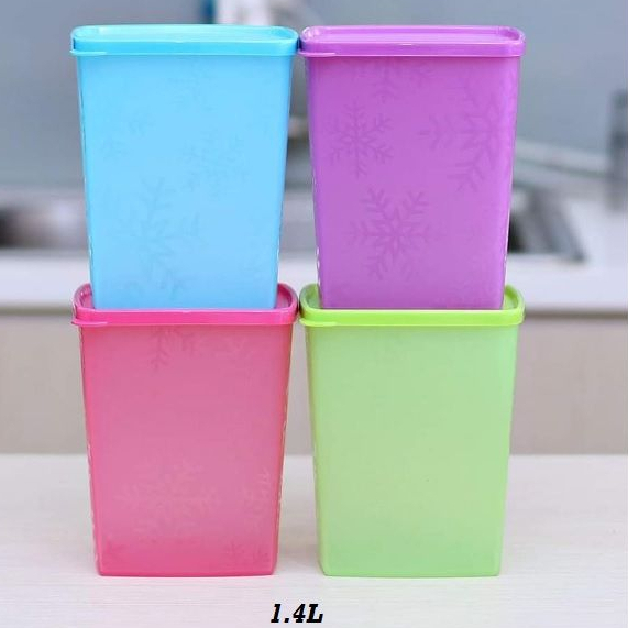 TUPPERWARE Snowflake Cool Square 1.4L (Snowflakes for refrigerator Food ...
