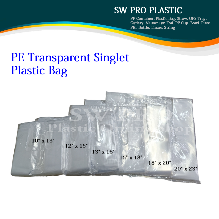 PE Singlet Transparent Bag / Clear Plastic Bag /PE Clear T-Shirt Bag ...