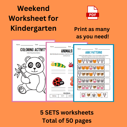 [PDF] 50 Pages Weekend Worksheet for Kindergarten/Tadika | Shopee Malaysia
