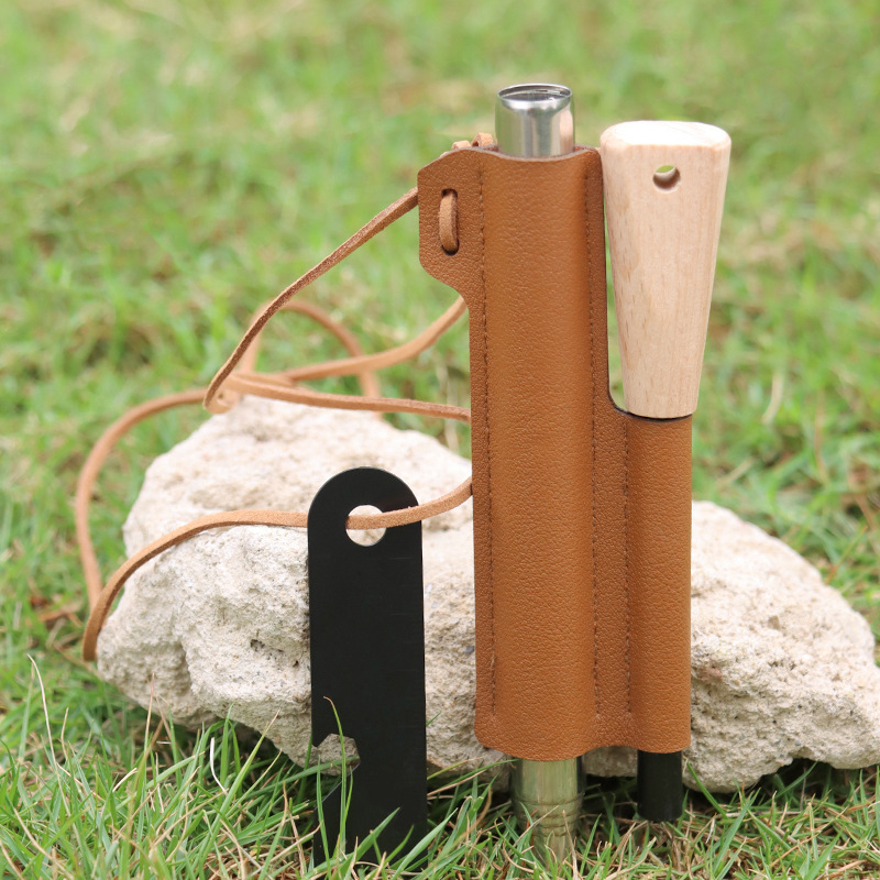 Outdoor blowing tube flint set camping retractable stainless steel 5 ...