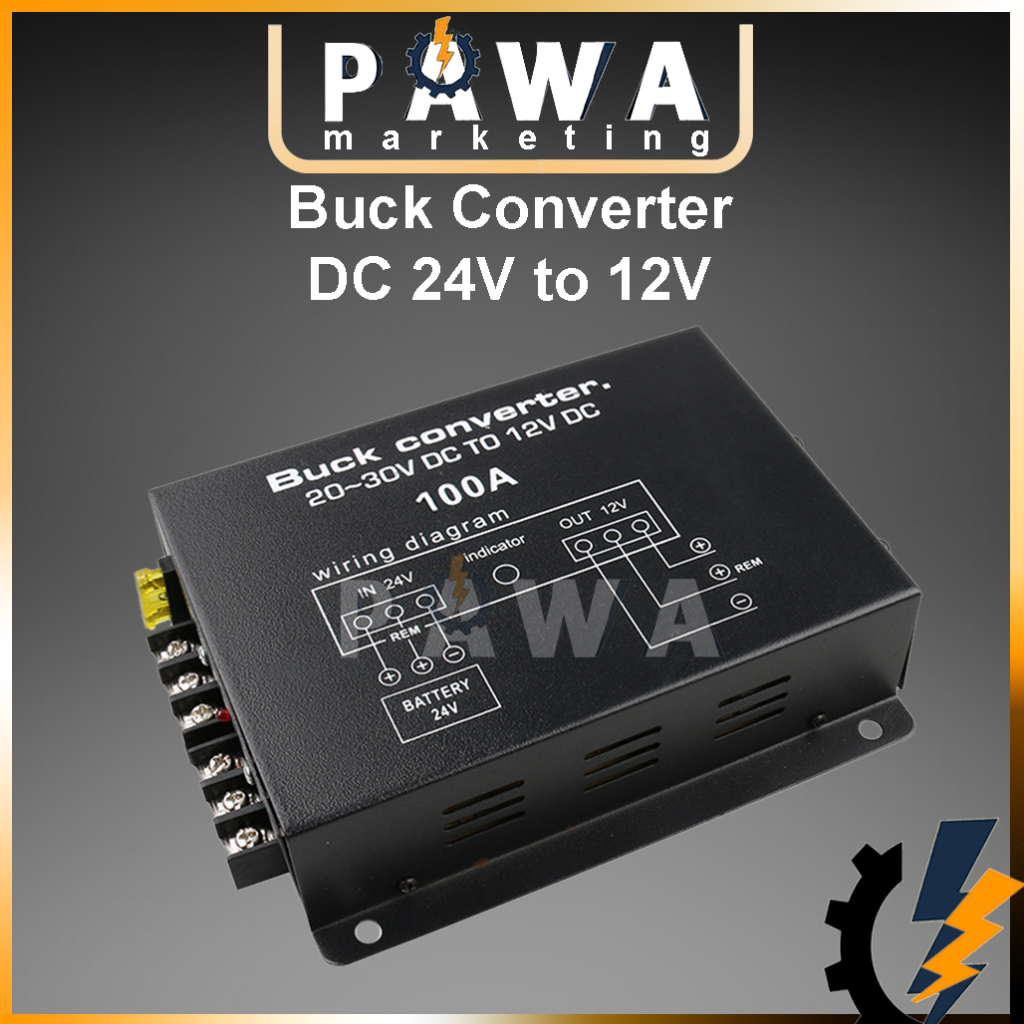 Votec 24V to 12V Car DC Power 100A Electric Buck Transformer Converter ...