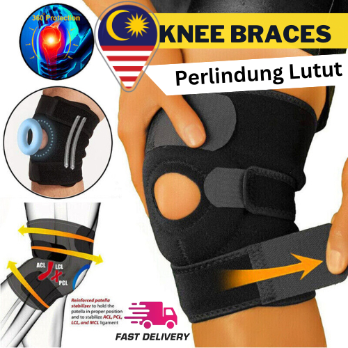 Adjustable 4 Spring Knee Brace Support Knee Guard Protect Sport ...