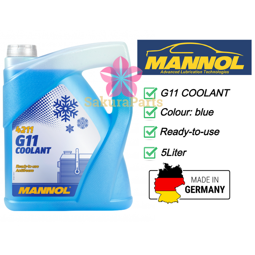 (MADE IN GERMANY) MANNOL 4211 G11 Radiator Coolant 5L | Shopee Malaysia