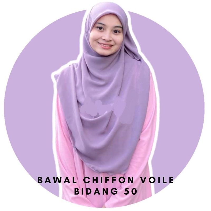 Tudung Bawal Chiffon Voile Curve Ruffle Bidang 50 Tudung Bawal Nikah ...
