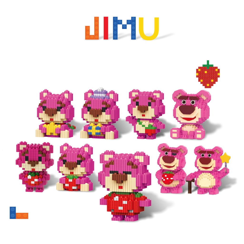 JIMU Strawberry Bear Block Series Cute DIY Bear Building Block Décor ...