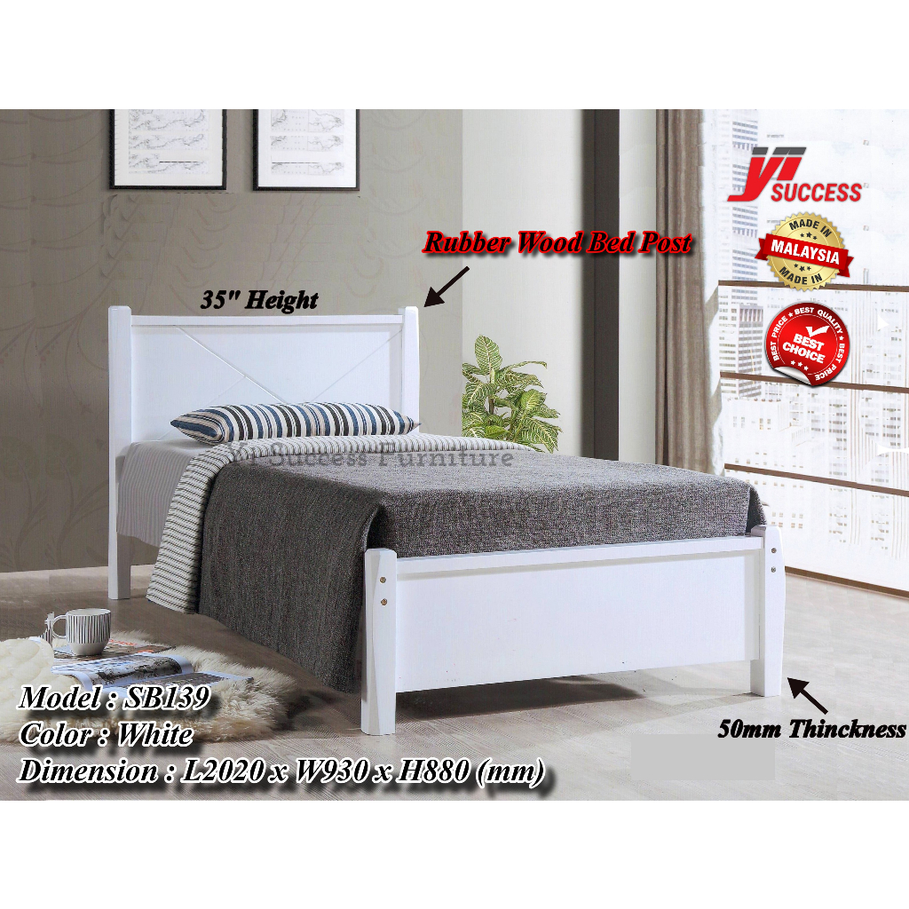 Yi Success Ranny Wooden Single Bed Frame / Quality Single Bed / Katil ...
