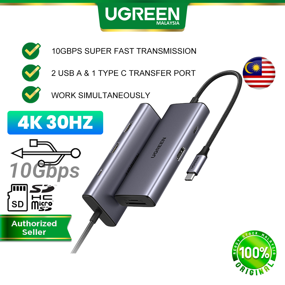 UGREEN 7 IN 1 USB C Hub 4K 60Hz HDMI Ethernet USB 3.0 Port PD 100W TF SD Card Reader Adapter ...