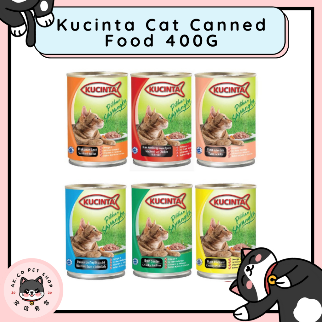 [CLEARANCE] KUCINTA Cat Wet Food 400G Makanan Kucing Basah Makanan Tin ...