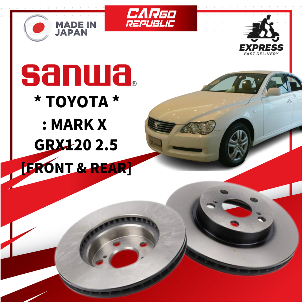 Sanwa Disc Brake Rotor Toyota Mark X Grx120 2.5 Front (Depan) & Rear ...