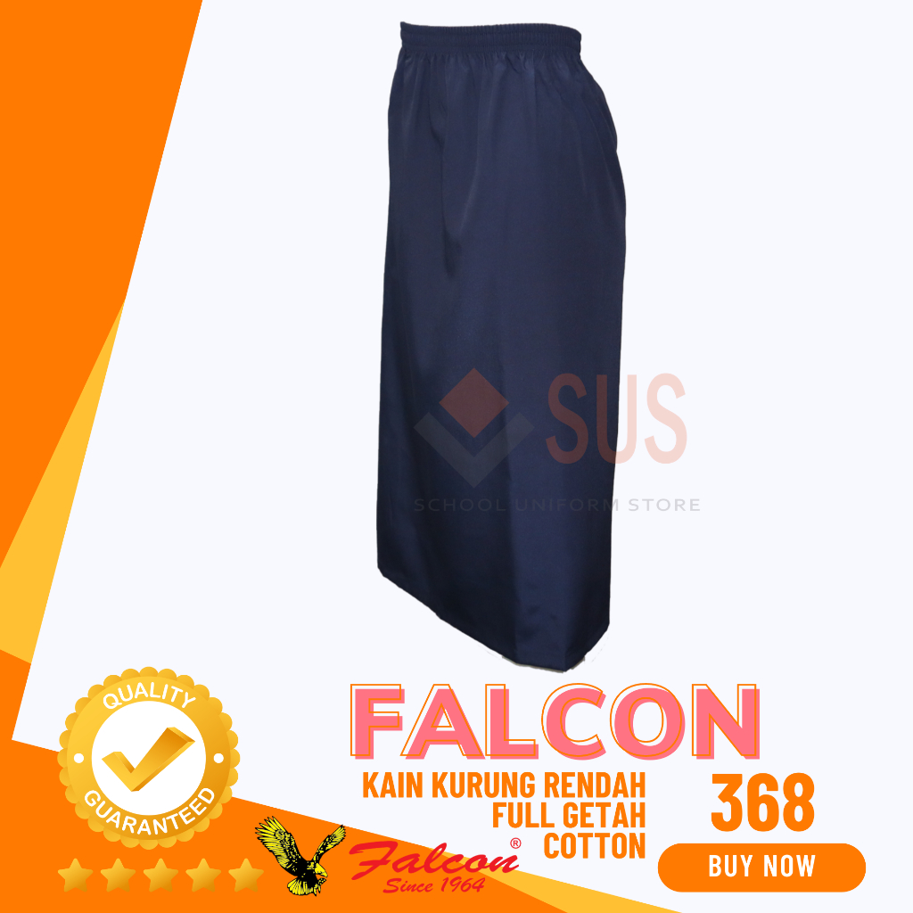 FALCON KAIN KURUNG SEKOLAH RENDAH SUSUN TEPI COTTON TEBAL ( FULL GETAH ...