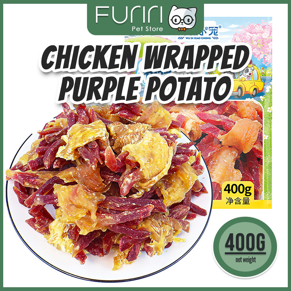 Furiri 400g Chicken Wrapped Purple Potato Healthy Dog Treats Snacks ...