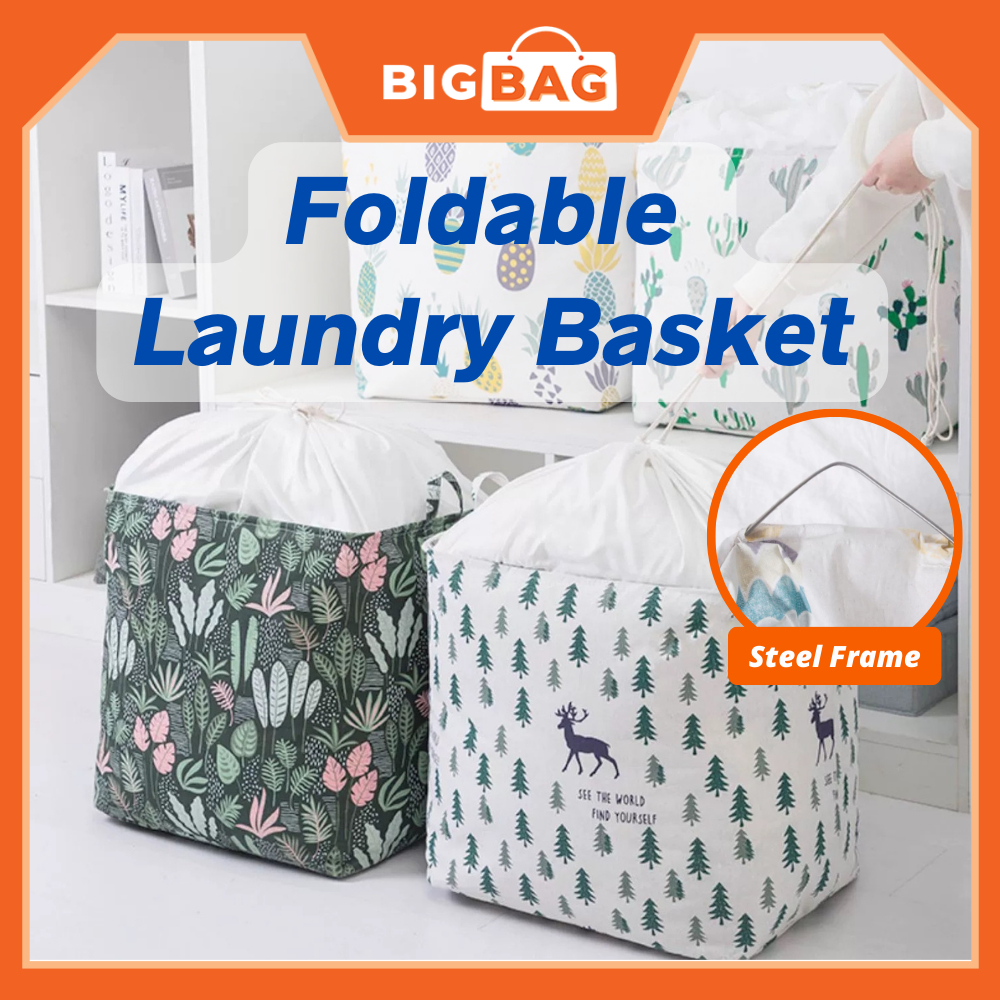 100L / 140L Foldable Laundry Basket Bakul Baju Kotor Organizer Clothes ...