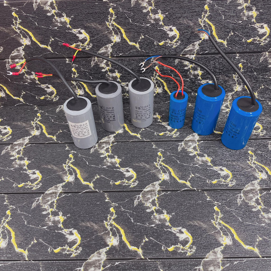 big machine heavy capacitor 250v / 450v Ac motor 2wire 600uf 500uf ...