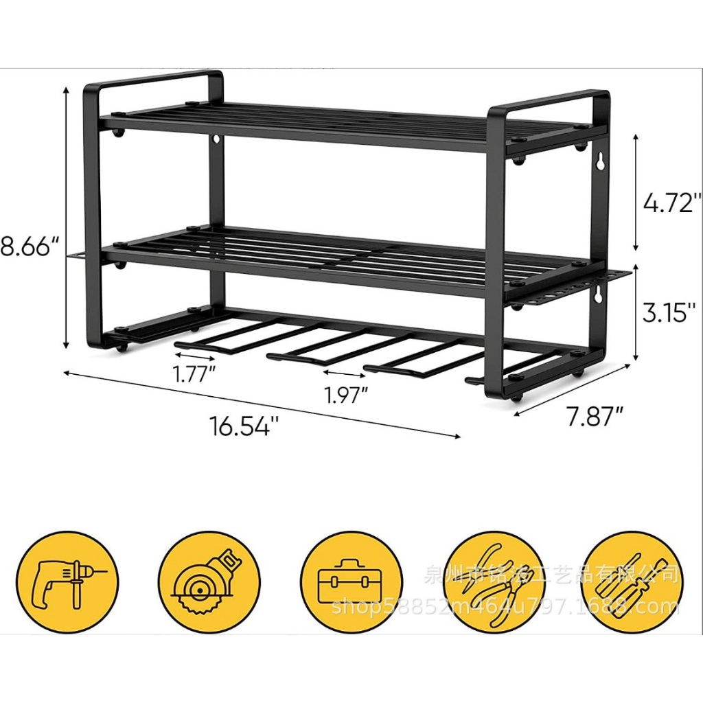 Power Tool Organizer Electric Drill Storage Rack Wall Mount Garage Tool ...