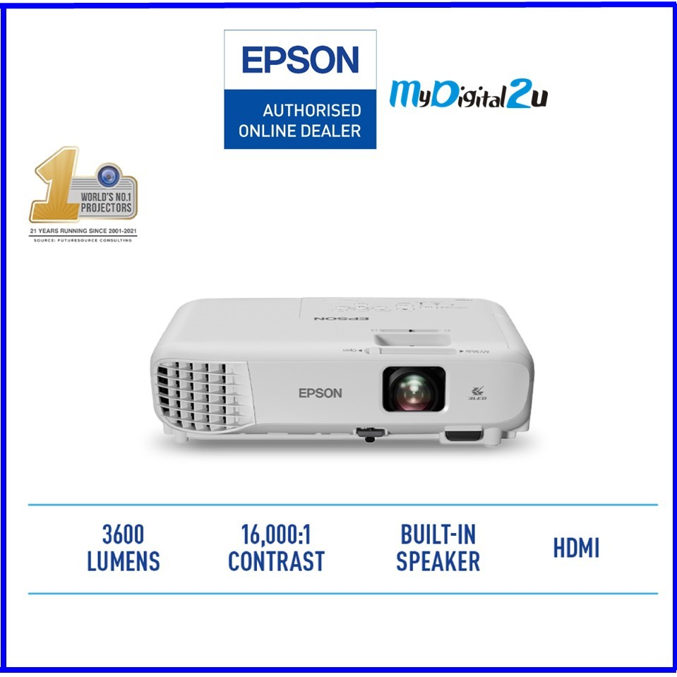 Epson EB-X06 3LCD XGA Projector (3,600 Lumens / 12,000 Hours Lamp Life ...