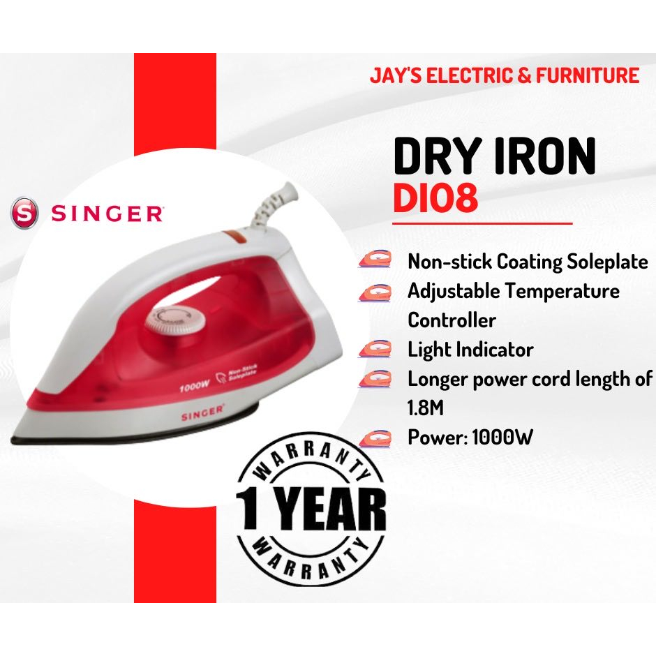 SINGER Light Weight Dry Iron DI08 | Shopee Malaysia