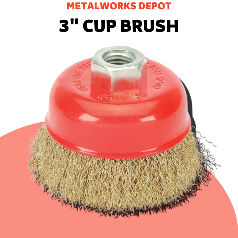 High Quality Gold Brass Coated Wire Cup Brush 3" M10 X 1.5 Crimped Wire ...