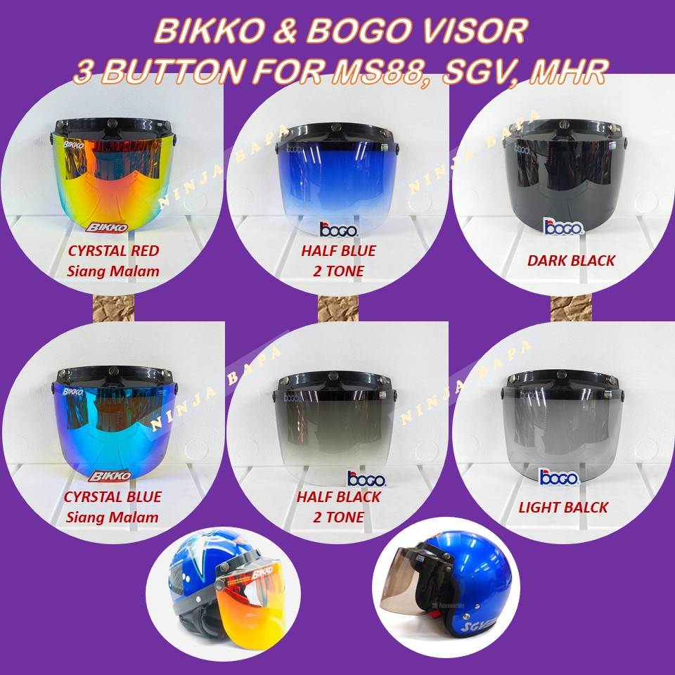 Visor 3 Button Tinted Bronze SGV MHR MS88 MAGNUM MHR ARC 3 Button visor ...