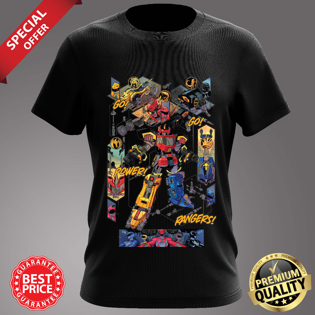 BAJU POWER RANGERS MEGAZORD ROUND NECK T-SHIRT | Shopee Malaysia