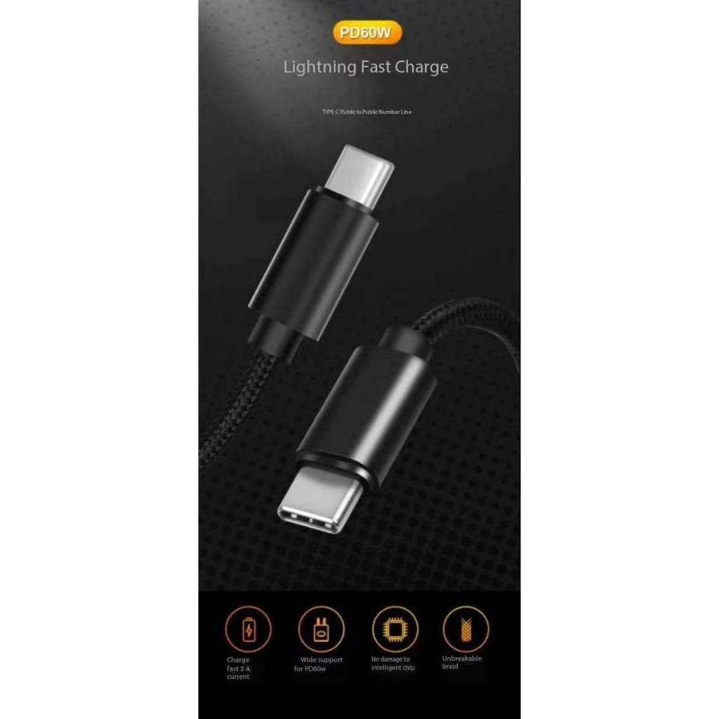 PD60W PD 3.0 PD3.0 60W Type-C to Type-C USB-C to USB-C C2C Braided Nylon laptop Notebook HUAWEI ...