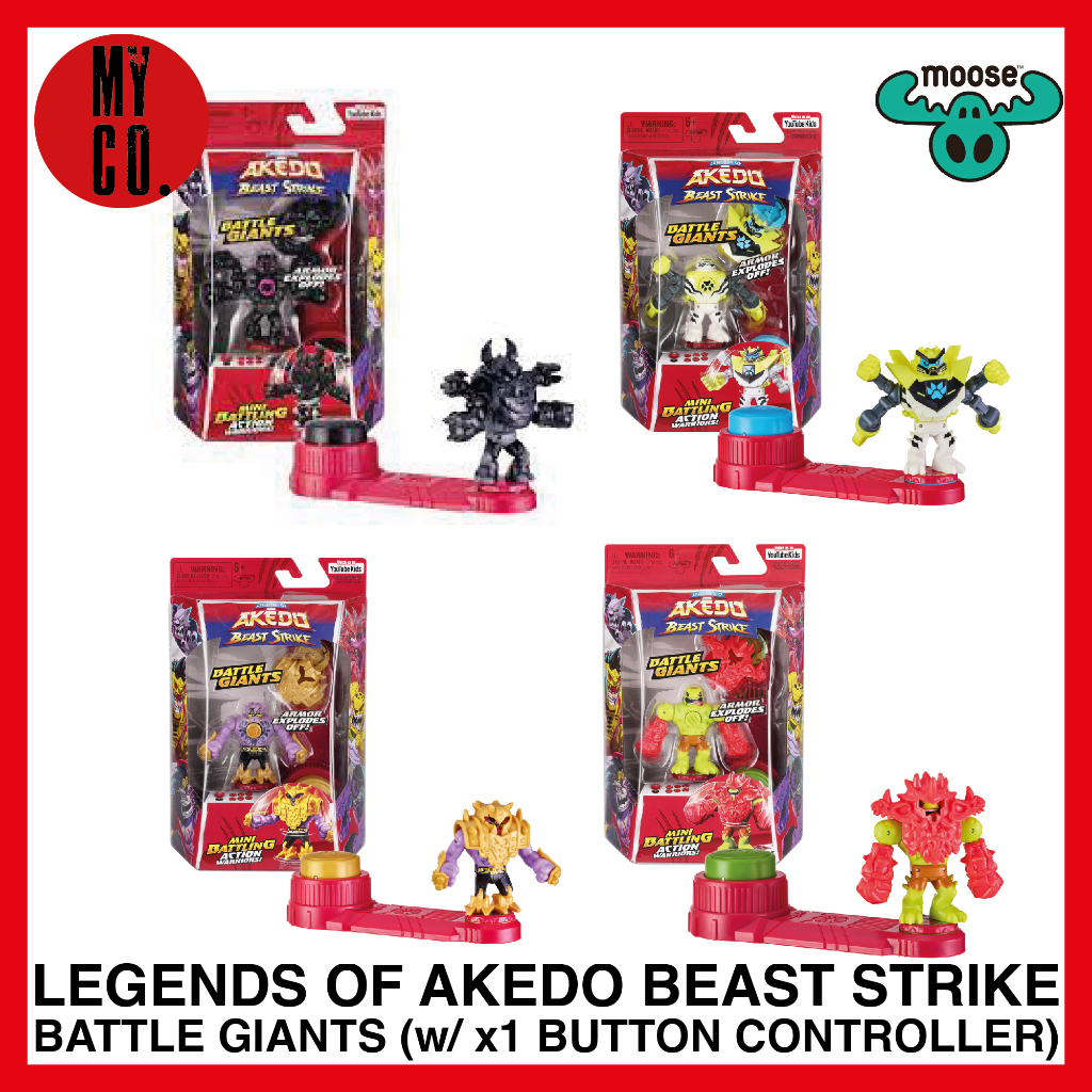 LEGENDS OF AKEDO BEAST STRIKE BATTLE GIANTS 1 PLAYER PACK PLUS BUTTON ...