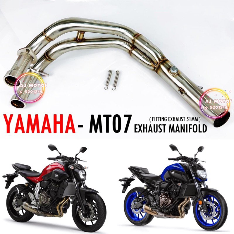 YAMAHA MT07 2014 - 2020 RACING EXHAUST PIPE MANIFOLD 51MM STAINLESS ...