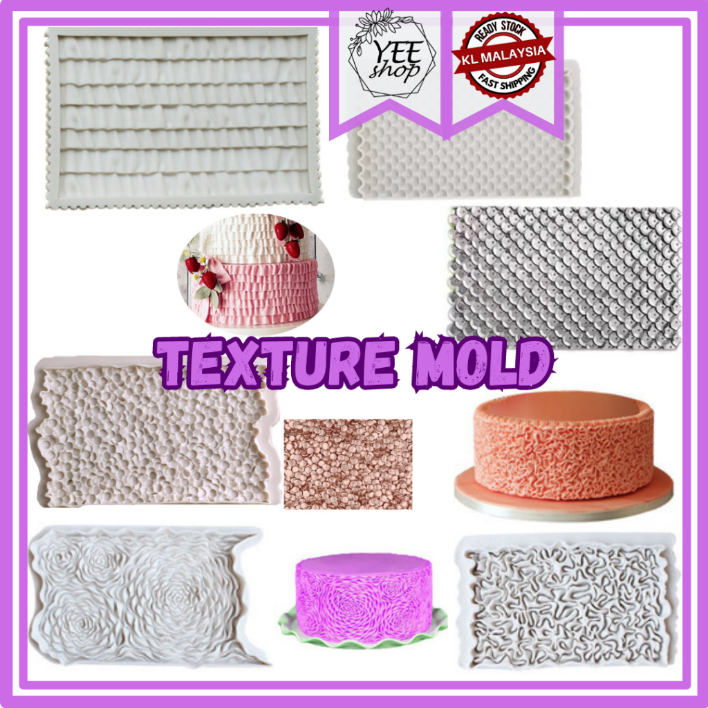 | Silicone Mold | Rosette Ruffle Swag Sequin Cake Border Decoration ...