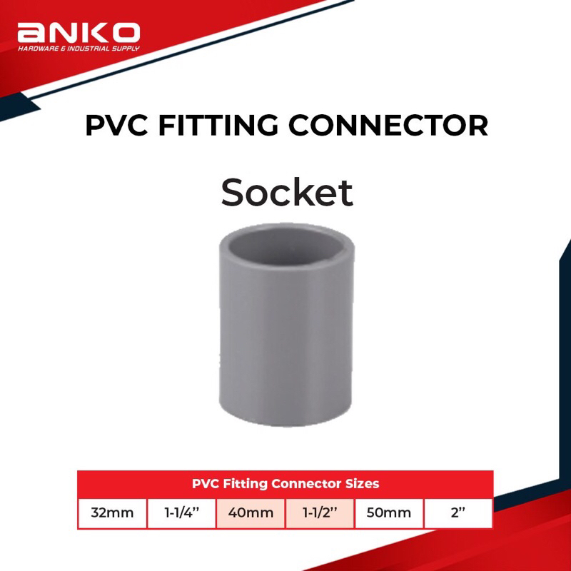 PVC Socket Fitting Penyambung Paip Connector 32mm 40mm 50mm | Shopee ...