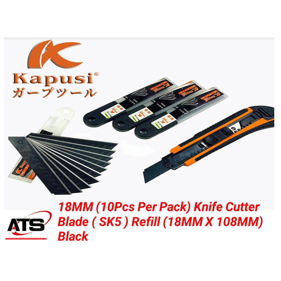 18MM (10Pcs Per Pack) Knife Cutter Blade ( SK5 ) Refill (18MM X 108MM ...