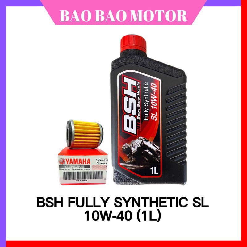 100% Original BSH Boon Siew Honda Fully Synthetic SL 10W-40 Engine Oil Minyak Enjin 1L RS150 ...