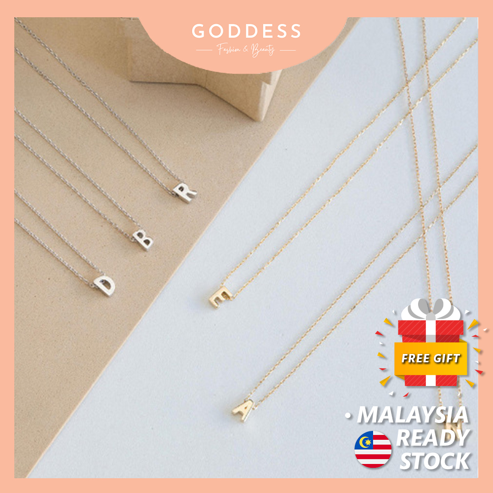 GODDESS European style personality A-Z letter clavicle chain necklace ...