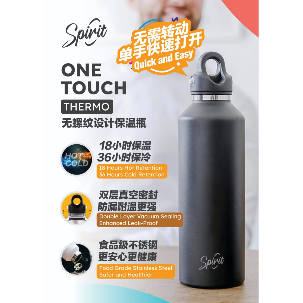 SPIRIT Thermos Bottle Thermo Drinking Water Bottle Stainless Steel ...