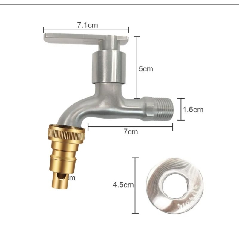 Copper Brass Faucet Water Outlet Adapter Washing Machine Automatic ...