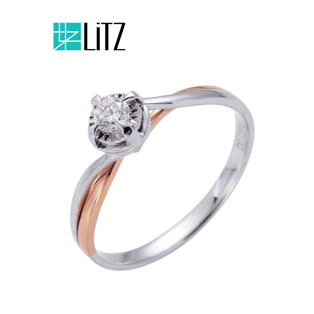 LITZ 18K White Gold Diamond Ring YM-3N566-2M | Shopee Malaysia