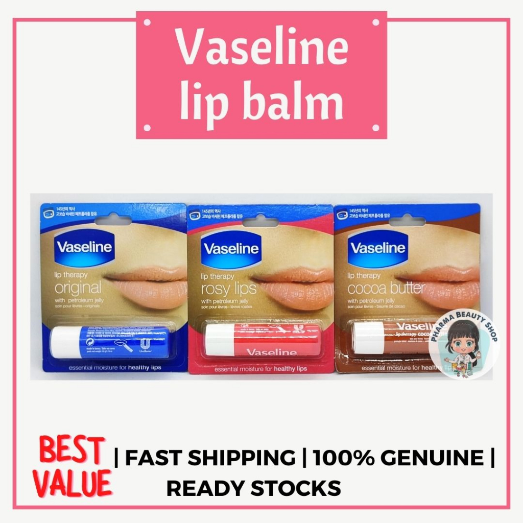 Vaseline Lip Therapy Range 4.8g/ 7g (Original/ Rosy Lips/ Cocoa Butter) | Shopee Malaysia