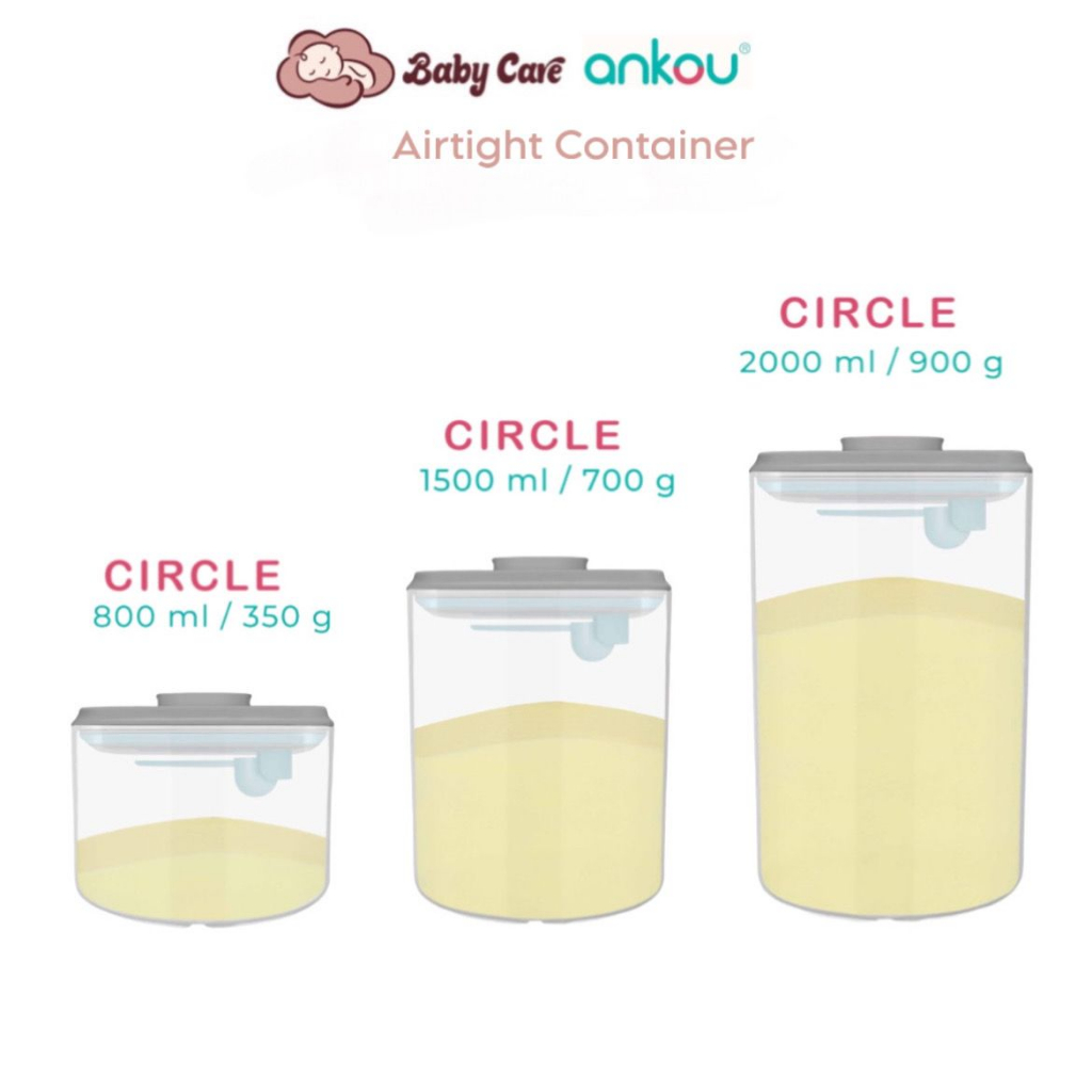 ANKOU Airtight Milk Powder Food Container-Circle (800ml /1500ml /2000ml ...