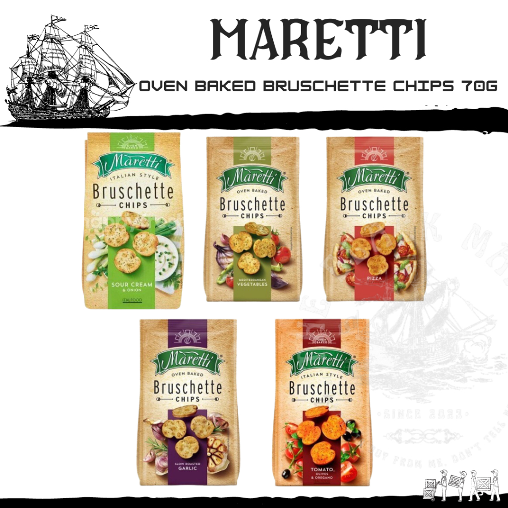 Maretti Bruschette Bread Chips 70g (Pizza/Garlic/Tomato/Sour/Vege ...