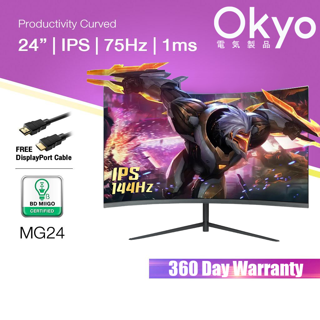 MIIGO Monitor 27” Curved 75Hz 2Ms FHD LED Gaming Monitor / 27" 32" Inch ...