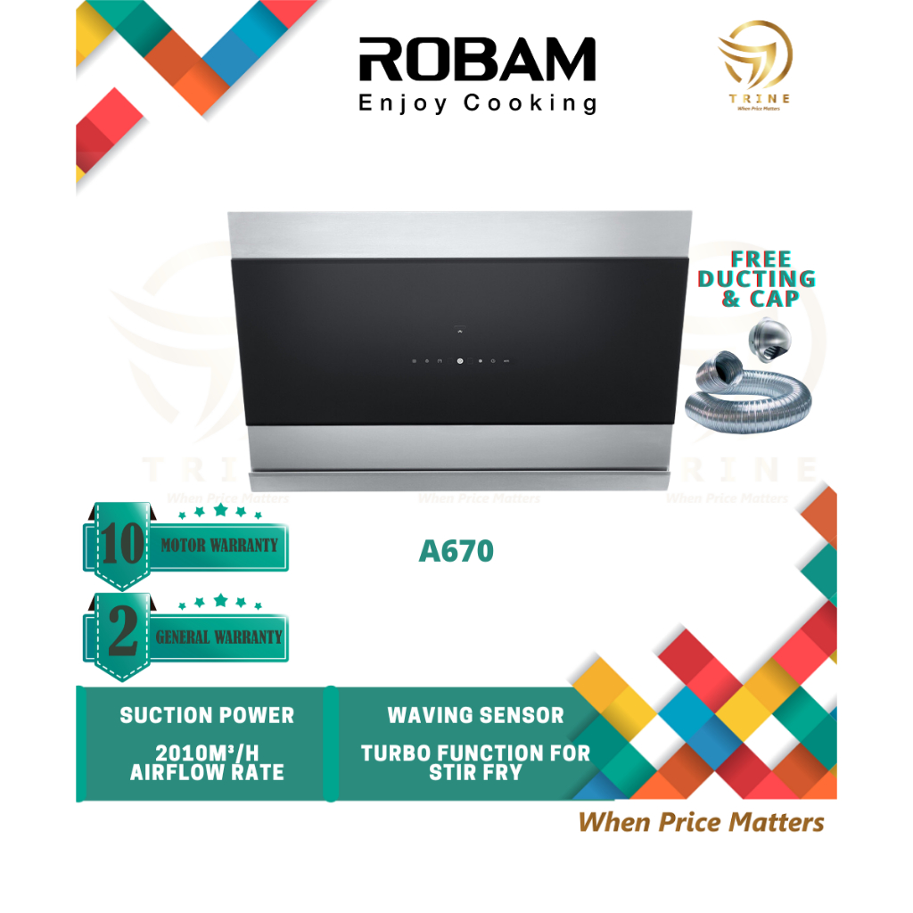 ROBAM A670 Super Power Range Hood With 2010m³/h Suction Power [Free Shipping] | Shopee Malaysia
