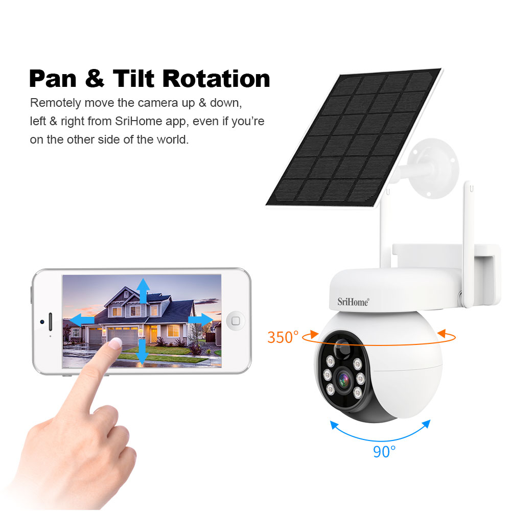 4G Sim Card + Solar CCTV Outdoor SriHome DH001 (4MP) 2K WiFi Camera ...
