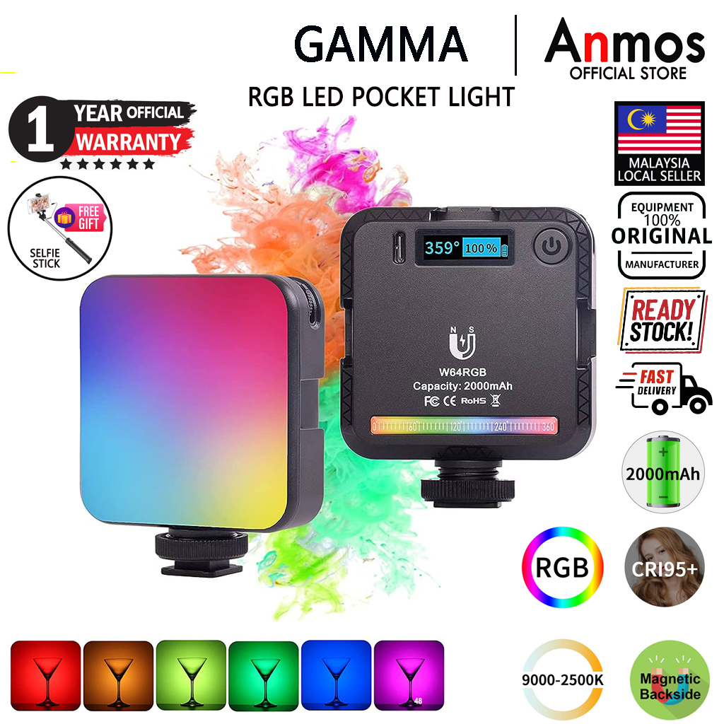 W64RGB Mini RGB LED Video Light 2500K-9000K Camera Fill Lighting VS Ulanzi VL49 1YEAR OFFICIAL ...