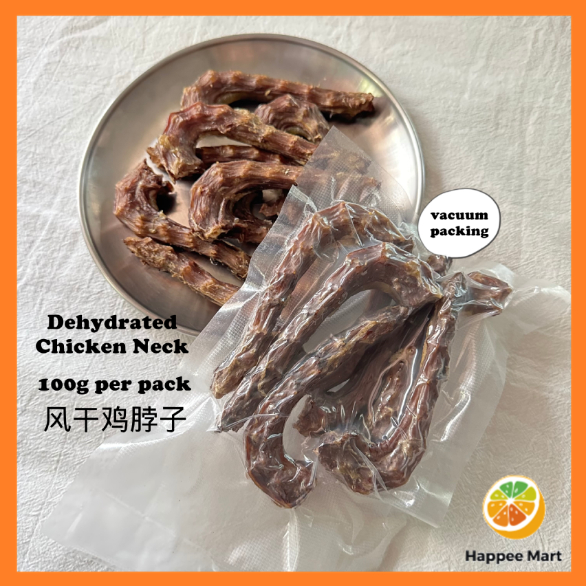100g/200g Dehydrated Chicken Neck 风干鸡脖子 100% Natural Vacuum Pack Dog ...