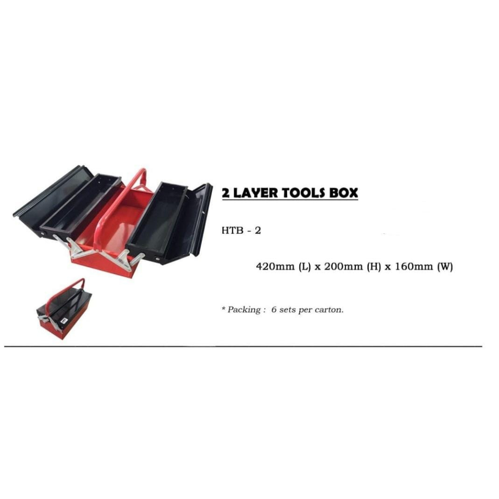 2 Layer Metal Tool Box RED | Shopee Malaysia