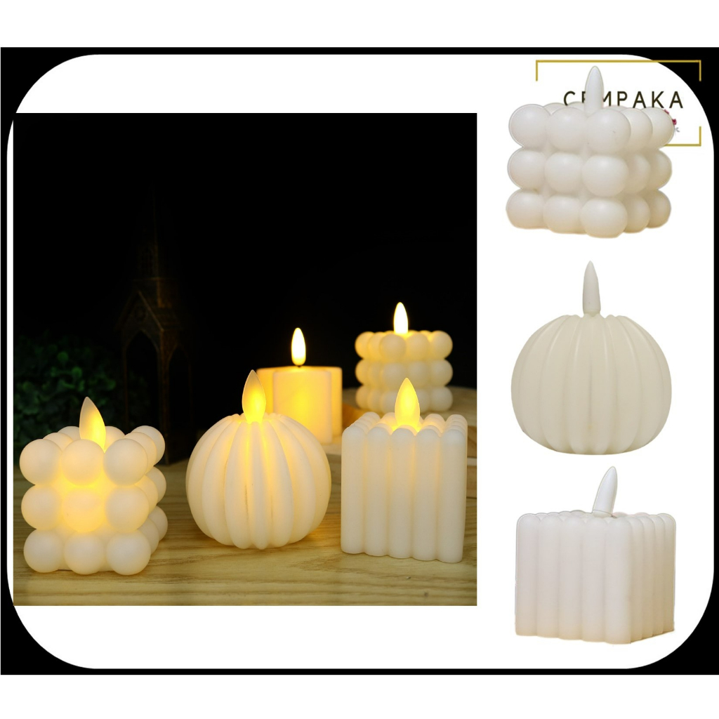 LED Candle Home Decoration ins nordic aesthetic Lilin Hiasan Rumah ...