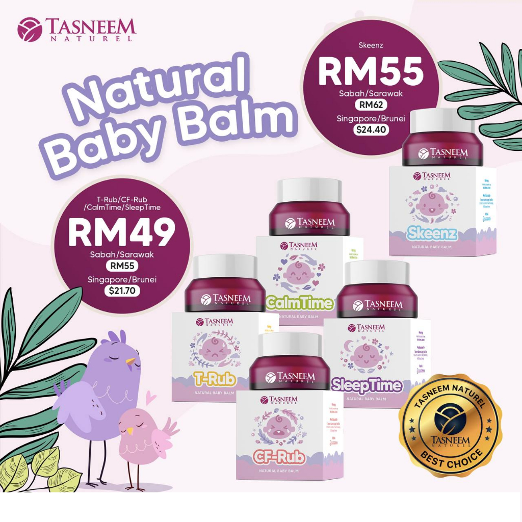 Tasneem Naturel Baby Balm - CF-RUB - T-RUB - SLEEP TIME - SKEENZ - CALM ...