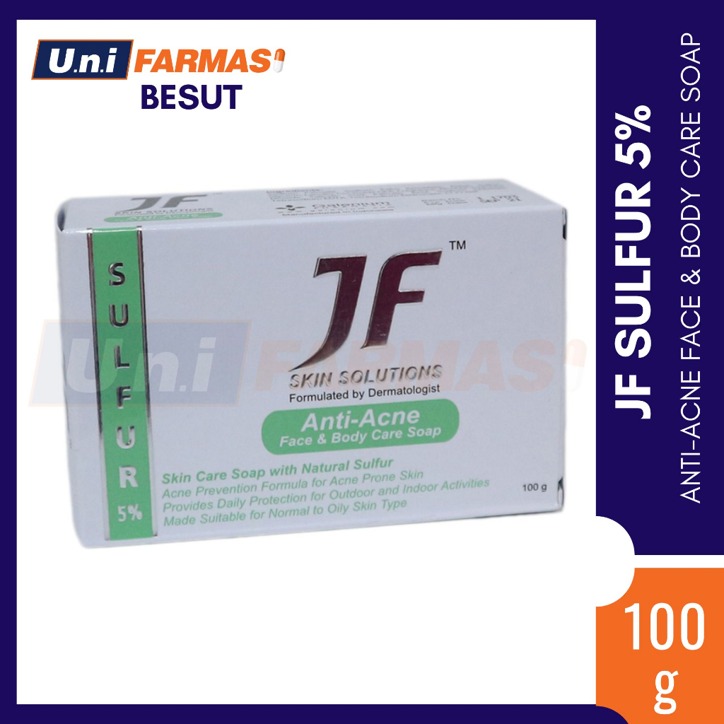 JF SKIN SOLUTION Anti-Acne Sulfur Soap 5% Face and Body Care Soap with ...