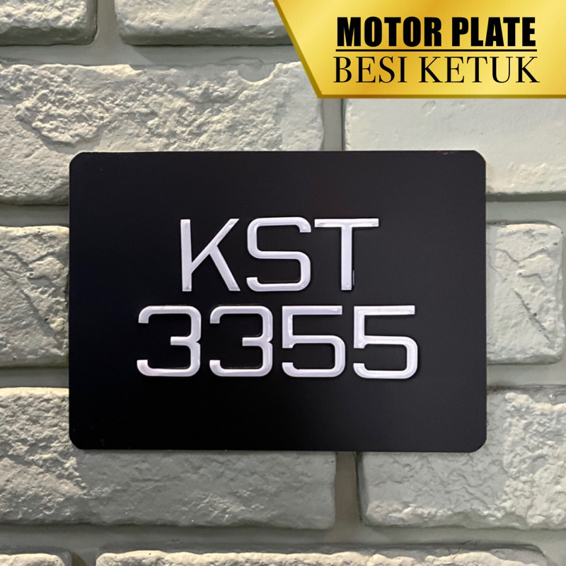 (K)[NOMBOR PLATE MOTOR BESI KETUK] Motor plate number aluminium sticker ...